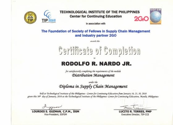 7. POST GRAD CERTIFICATE. SCM LINKAGE TO OPERATIONS AND PROJECT ...