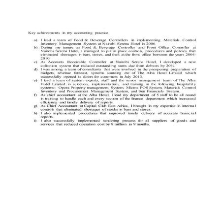 Key achievements in my accounting practice | DOCX