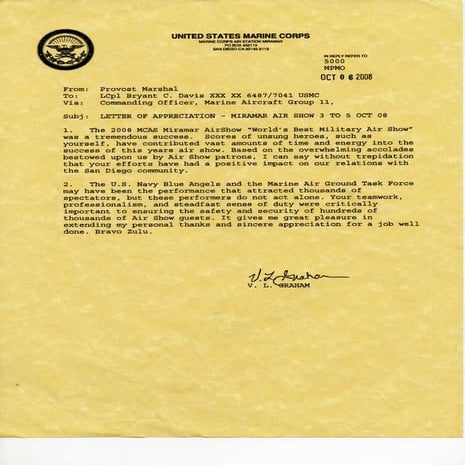 Letter of Appreciation 2008 Air Show | PDF