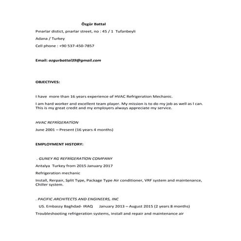 Ozgur battal CV | ODT