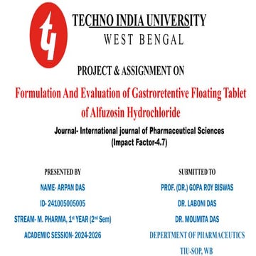 Formulation And Evaluation Of Gastroretentive Floating Tablet Of
