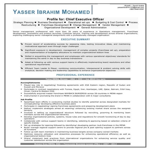 Resume - Yasser Ibrahim Mohamed | DOC