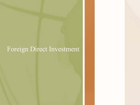 Foreign direct investment | PPTX