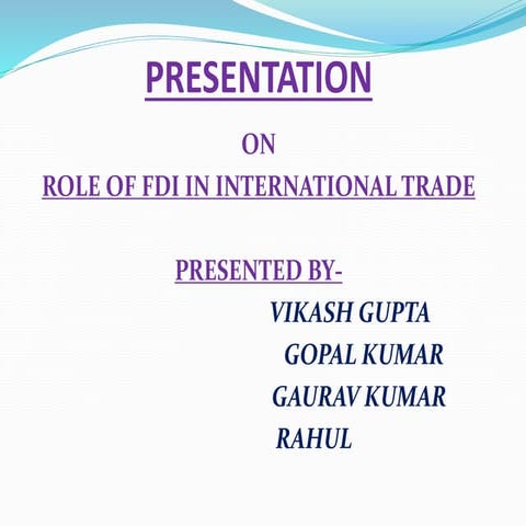 What is FDI and how its take place | PPTX