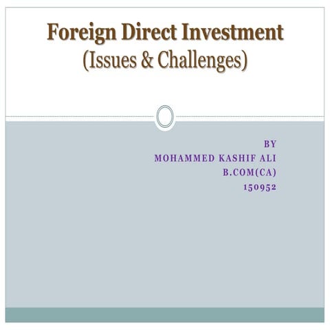 Foreign direct investment | PPT