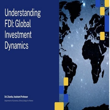 Foreign Direct Investment: Concepts, Economic Effects and Policy ...