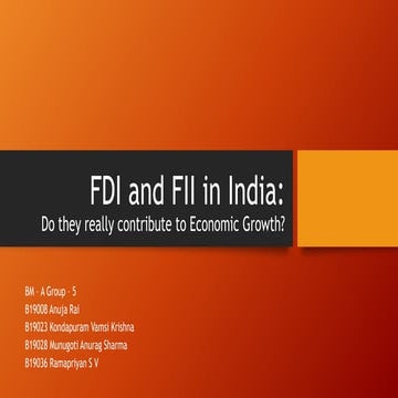 Fdi and fii in india | PPTX