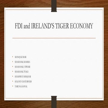 Fdi and ireland’s tiger economy | PPTX