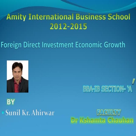 FDI Economic Growth | PPT