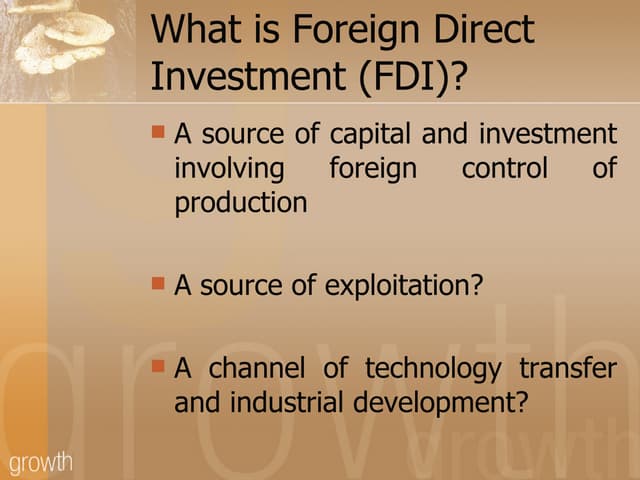 Foreign direct investment | PPTX