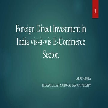 FDI in E-Commerce | PPT