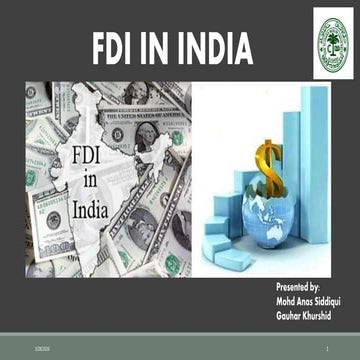 Foreign Direct Investment in India (FDI) | PPTX