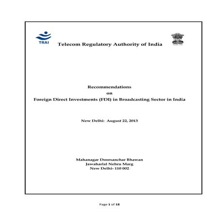 FDI in Telecom sector in India | PDF