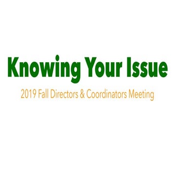 Bonner 8 Themes Curriculum - Knowing Your Issue | PDF