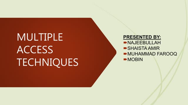 Multiple access techniques | PPT