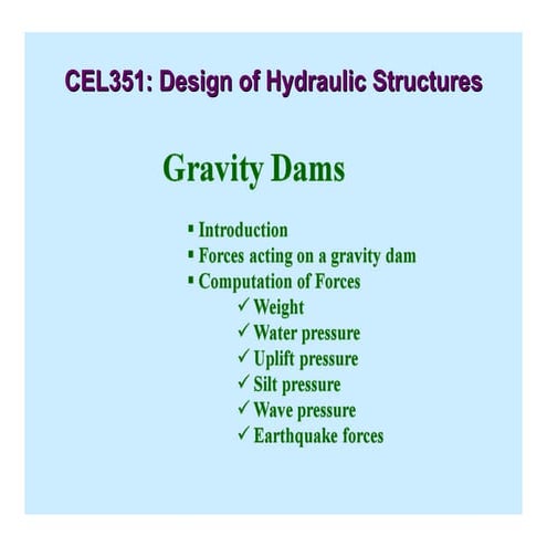 Design of gravity dams | PPTX