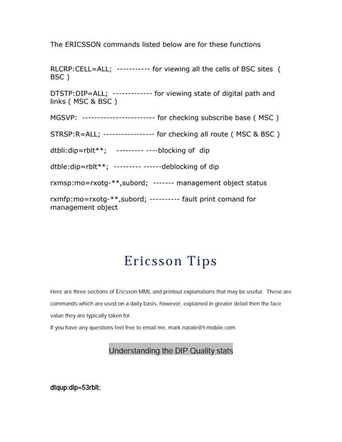 E nodeb useful commands for rf engineer | PPT | Internet | Computing