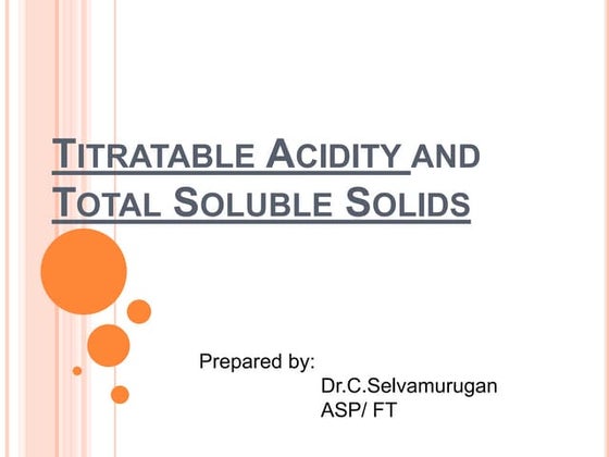 Total soluble solid | PPT