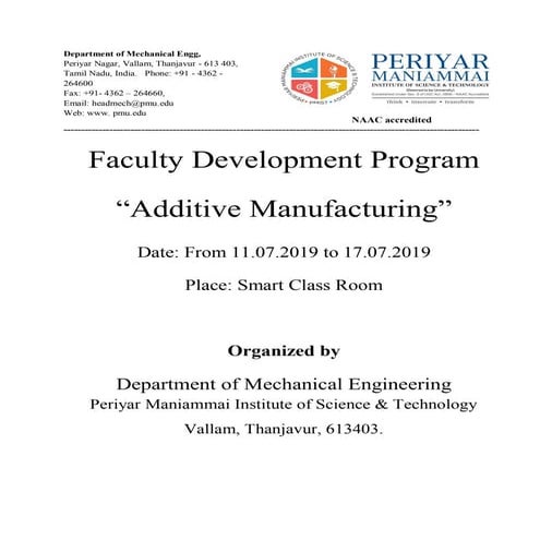 FDP Additive Manufacturing | PDF