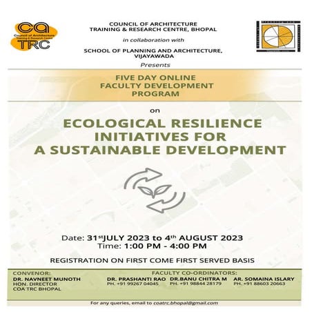 FDP Brochure - Ecologocal Resilience Initiates for a Sustainable ...