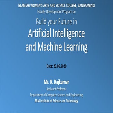 Fdp On Ai And Ml By R Rajkumar Ppt 