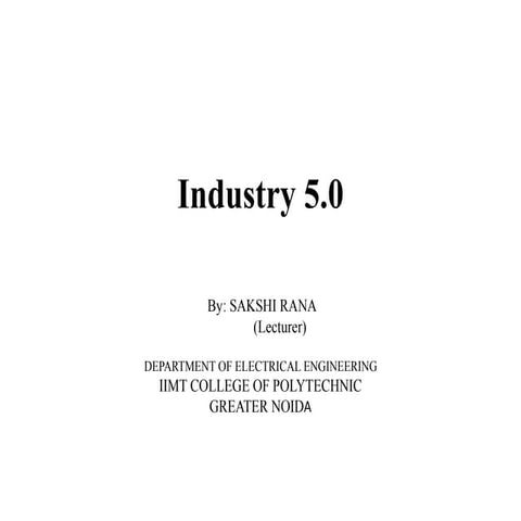 FDP Presentation on Industrialisation 5.0 | PPTX