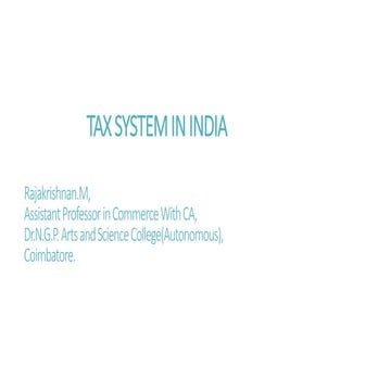 Tax System in India | PPTX