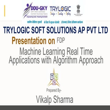 FDP Presentation by Vikalp Sharma on Machine Learning and AI | PPTX
