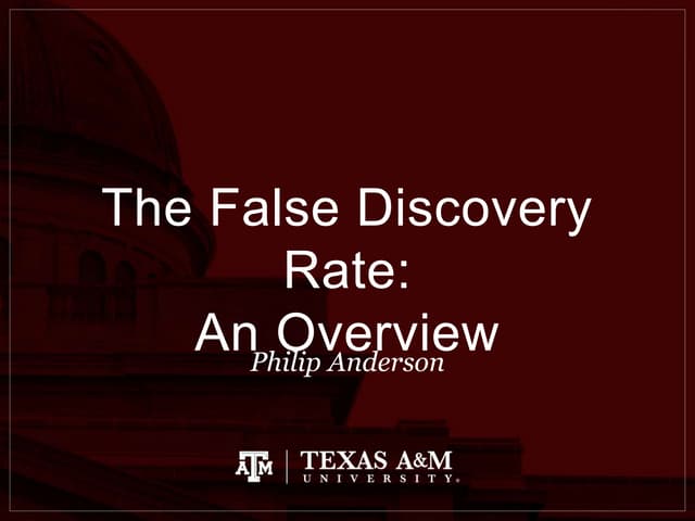 The False Discovery Rate An Overview Pptx
