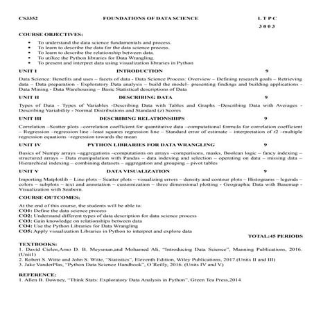 fds syllabus regulations 2021 fifth semester | DOCX