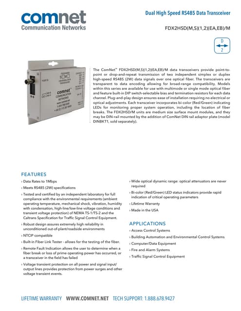ComNet C3US Data Sheet | PDF