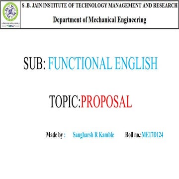 Functional English topic proposal | PPTX