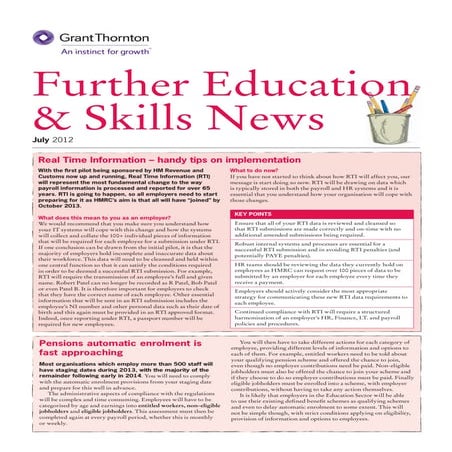 Further Education Newsletter 2012 | PDF