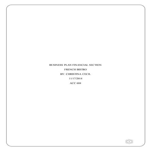 BUSINESS PLAN FINANCIAL SECTION | PDF