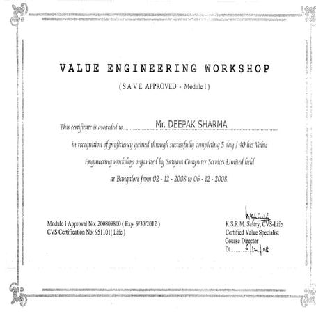 Value Engg Workshop | PDF