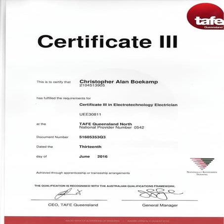 Electrical certificate | PDF