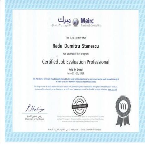 Diploma MEIRC - Job Evaluation | PDF