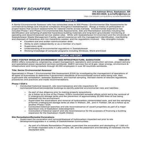 Terry Schaffer Resume Final 11 June 15 | PDF