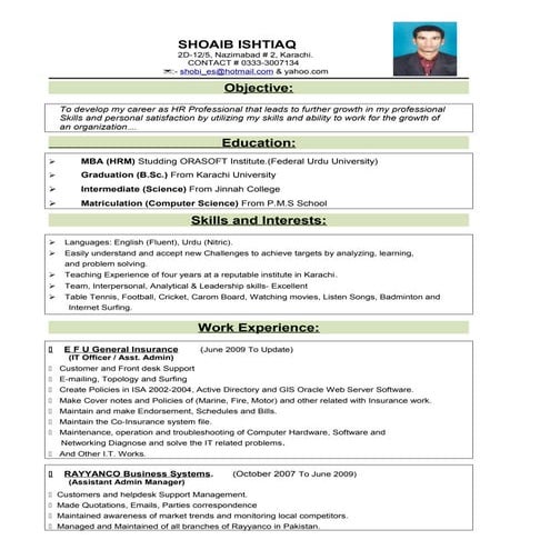 Shoaib Resume Update | DOC