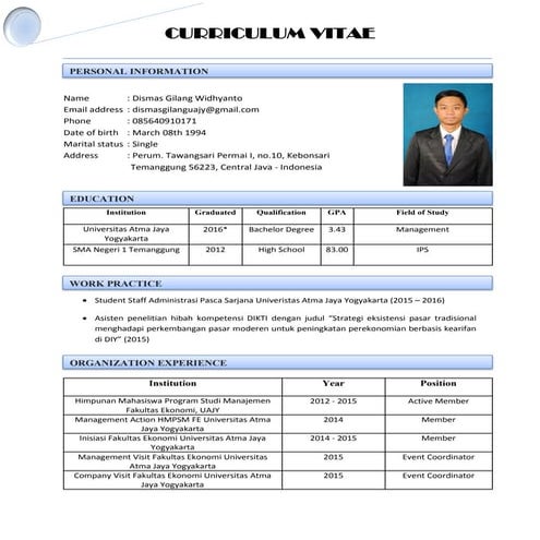 CV DISMAS | PDF