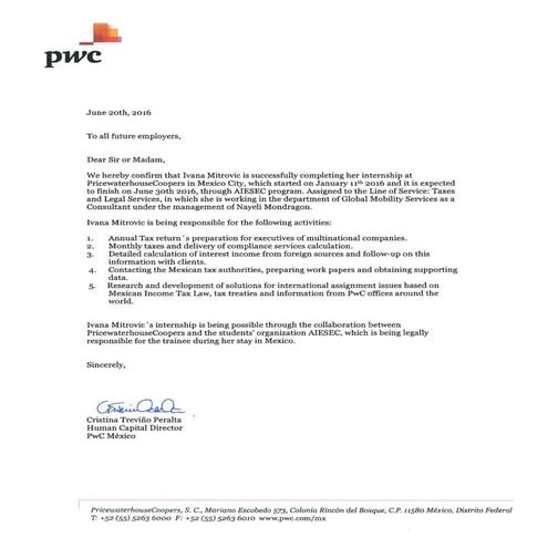 PwC Certificate | PDF