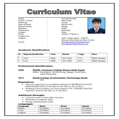 Fawad Hussain CV update | PDF