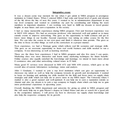 Integrative essay | PDF