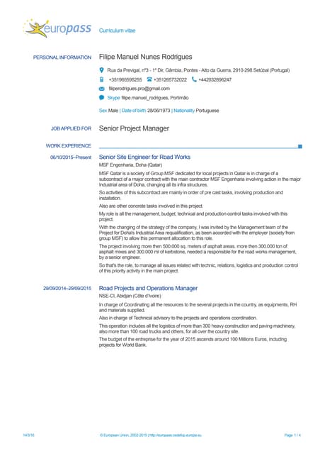 JB-CV-English-2016 | PDF