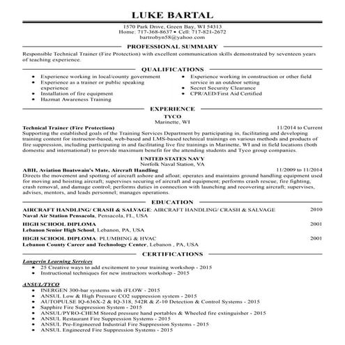 Luke Bartal Resume 1 | PDF