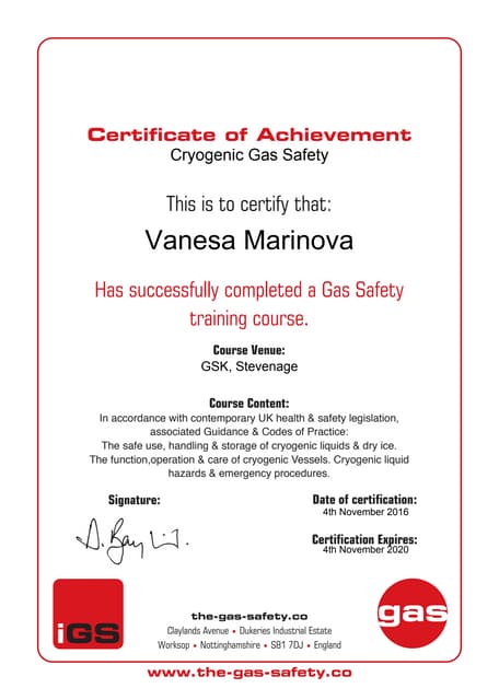 1084-63Cylinder Gas Safety Certificate - William James Adams | PDF