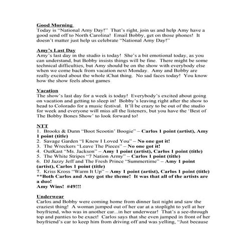 Show Recap 7_18_08 | PDF | Free Download