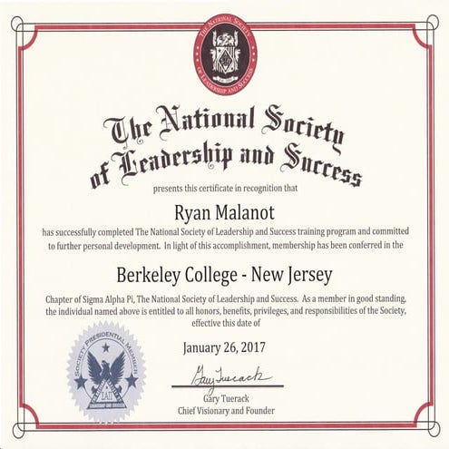 NSLS Certificate | PDF