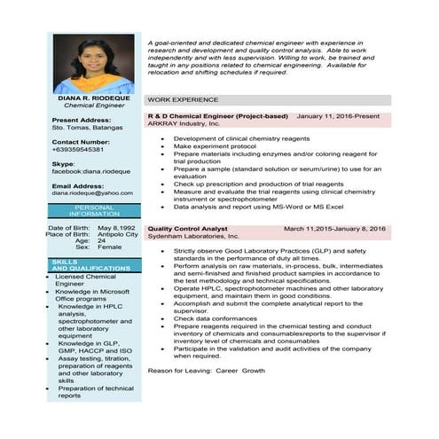 DIANA R. RIODEQUE (CV) | PDF