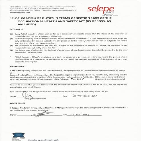 Site Manager's Appointment | PDF